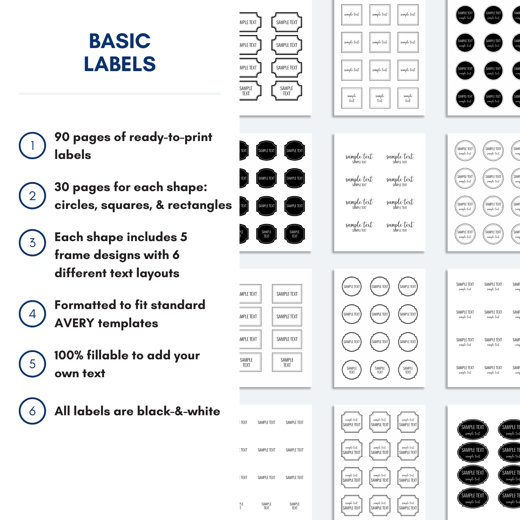 Classic Labels | Printable – The Organization Toolbox