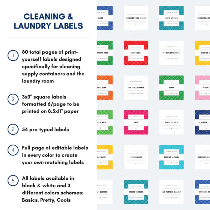 Cleaning Labels | Printable – The Organization Toolbox