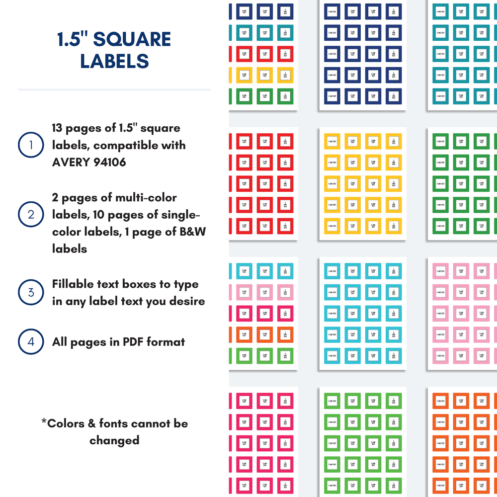 1.5" Square Labels Printable Template – The Organization Toolbox