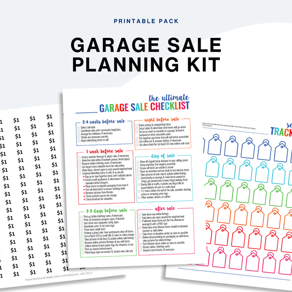 Ultimate Garage Sale Planning Kit – The Organization Toolbox