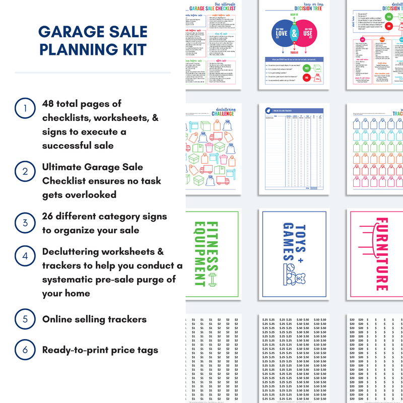 Ultimate Garage Sale Planning Kit – The Organization Toolbox