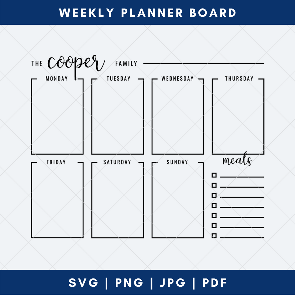 Weekly Planner Board | Printable & SVG – The Organization Toolbox