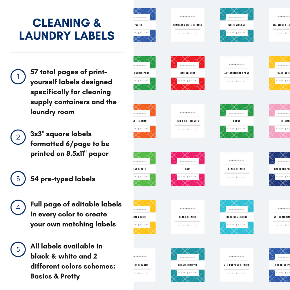 Cleaning Labels | Printable – The Organization Toolbox