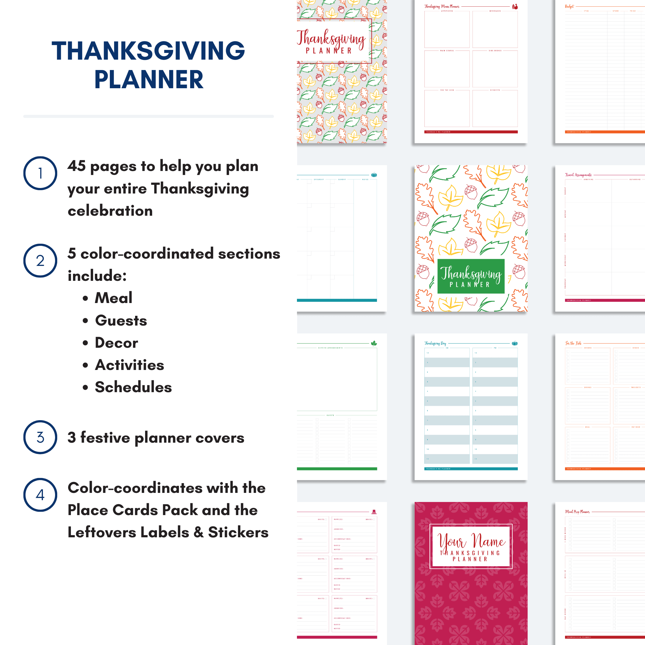 THANKSGIVING Printable Pack – The Organization Toolbox